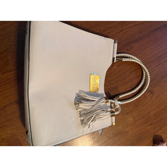 Carlos Falchi | Bags | Carlos Falchi White Pebbled Tote Bag Braided ...